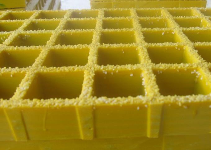 25 X 38 X 38mm Fibreglass Floor Grating , Anti Slip Fiberglass Bar Grating