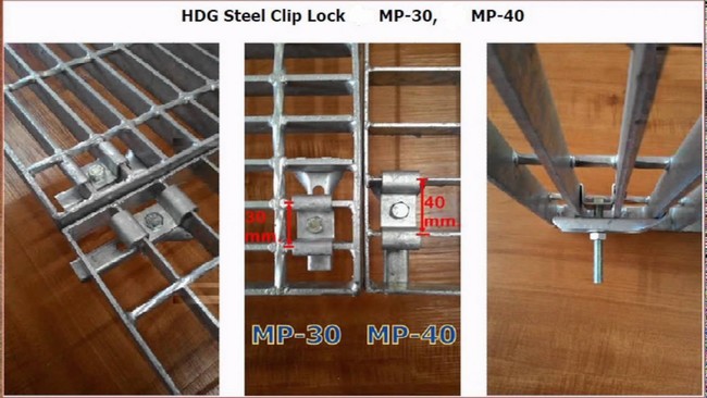 Galvanized Grating Saddle Clips , SGS Installation Steel Grating Clamps
