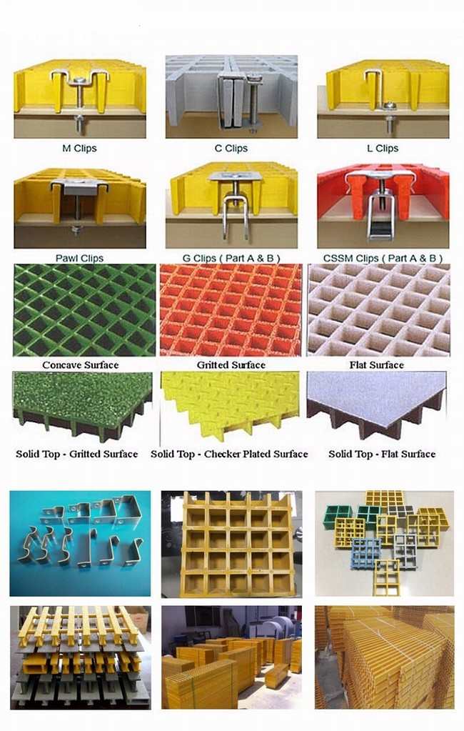 FRP Molded M Fiberglass Grating Clips Light Weight Sliver Color ...