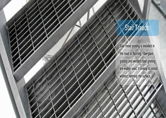 Different Type Metal Grate Stair Treads , High Strength Grating Stair ...